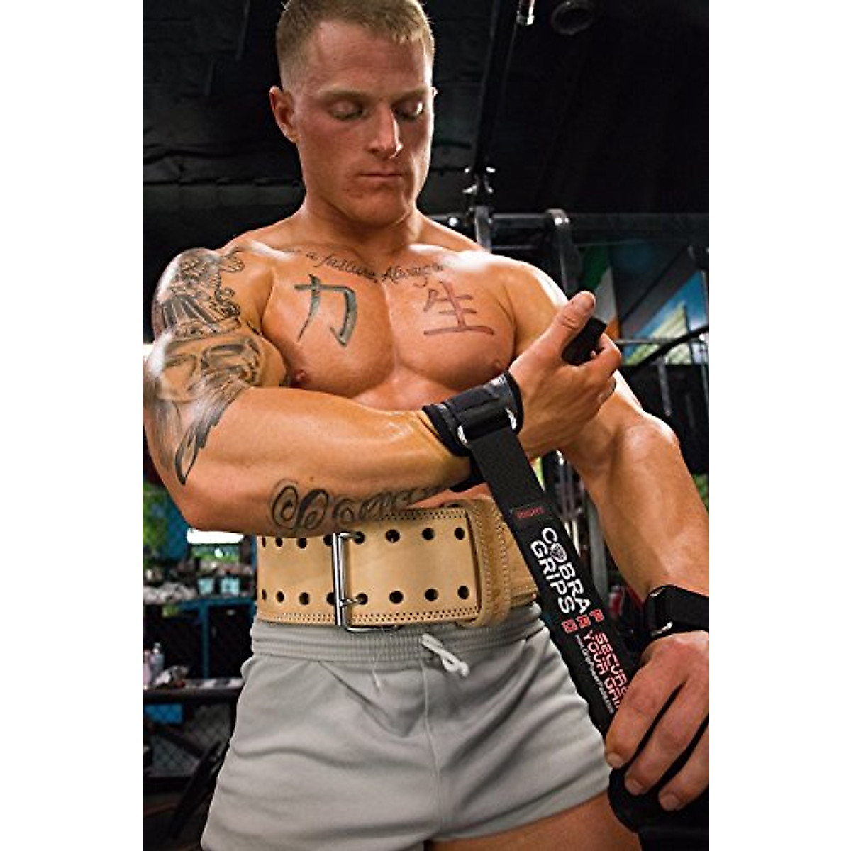 Cobra Grips PRO Weight Lifting Gloves Heavy Duty Straps Alternative to Power Lifting Hooks for Deadlifts with Built in Adjustable Neoprene Padded Wrist Wrap Support Bodybuilding