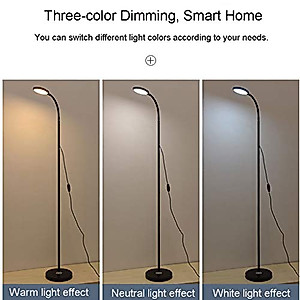 Nihewoo Floor Lamp Remote Control Switch Lamp LED Floor Lamp Adjustable Head Reading Light Desk Lamp Black