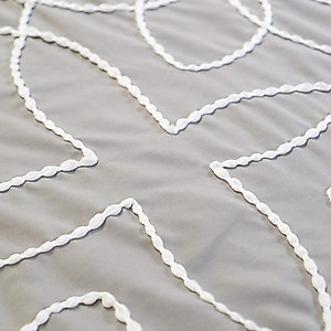 Duvet Cover 3 Piece Bedding Set Hotel Collection- King Size Gray White Rope Embroidered Ultra Soft Brushed Microfiber Comforter Cover with Zipper Closure and 2 Pillow Shams (Rope Embroidered, King)