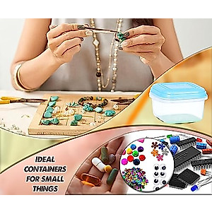 ARSUK 4 oz Small Containers with lids Clear Jars, Freezer Storage Plastic Containers for Travel, Kitchen Food Storage, Soups, Snacks, Candy, Screw, Arts and Crafts, Condiment, Reusable BPA-Free