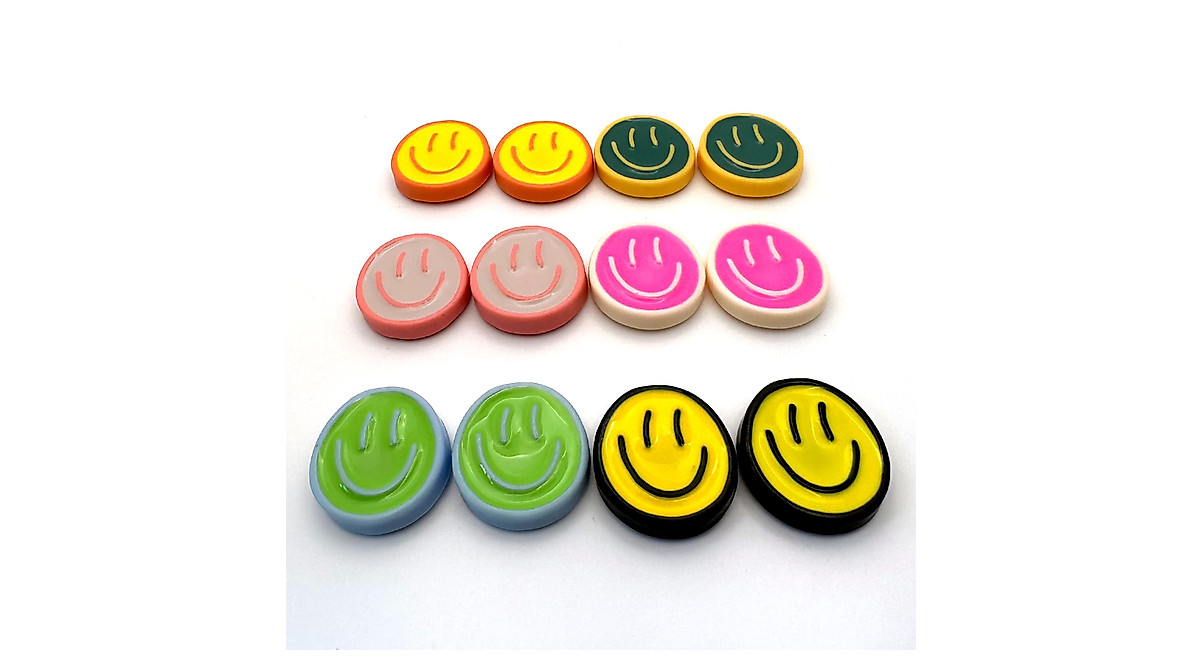 KROYSEA 12PCS Colorful Smiling Face Fridge Magnets