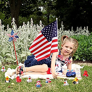 Patriotic Rubber Ducks - 24 Pcs Independence Day Novelty Funny Squeeze Baby Shower Bathtub Ducks for Fourth of July Party Supplies