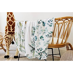 NODNAL CO. 3 Fitted Bassinet Sheets Leafy Set - 100% OEKO-TEX Cotton for Baby Girl/Boy - Gender Neutral Leaves, Floral Eucalyptus Greenery - Cradle/Moses Basket Hourglass Oval Rectangle Mattress Sheet