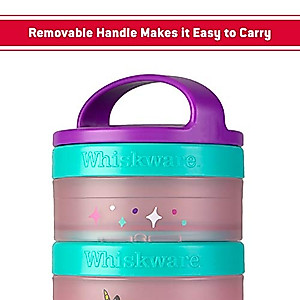 Whiskware Animal Stackable Snack Containers for Kids and Toddlers, 3 Stackable Snack Cups for School and Travel, Skating Unicorn