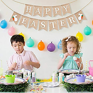 WATINC 26 Pack DIY Burlap Banner Set Include Letter Stencil, Design Swallowtail Flags for Kids and Adults, Handwriting Banner for Birthday and Independence Party, Unique Hand Draw Home Summer Decor