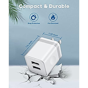 iPhone Charger [MFi Certified], LUOSIKE 2 X 10FT iPhone Charger Cord Long Charging Cable + 2-Pack Dual USB Wall Charger Block Cube Adapter Plug for iPhone 13 12 Pro Max 11 XS XR X 8 7 6 Plus SE, iPad