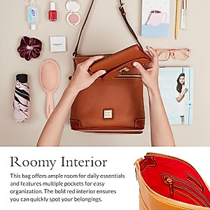 Dooney & Bourke Women's Crossbody in Pebble Grain Leather, Large Handbag with Adjustable Shoulder Strap, Bone