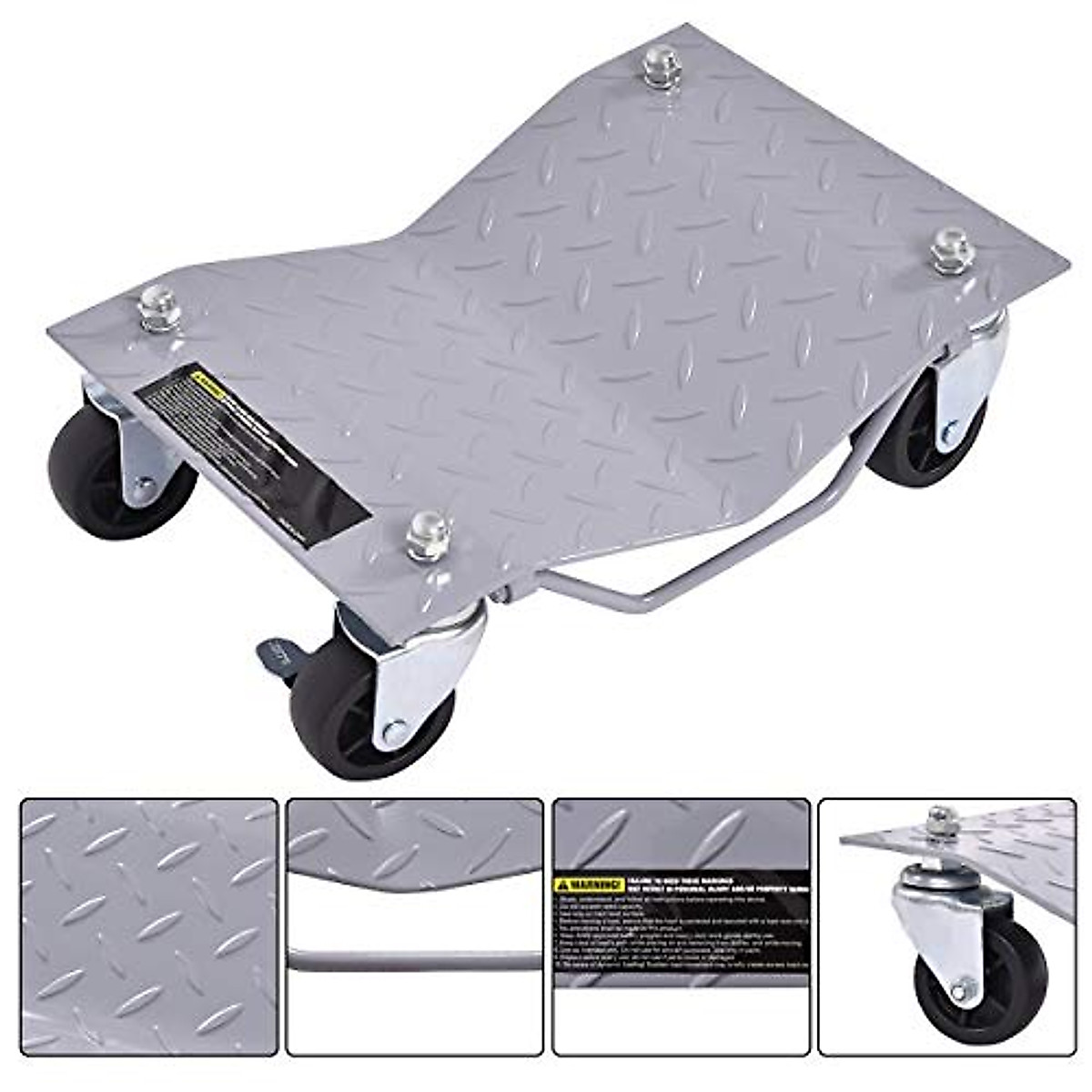 Giantex 4 PCS Wheel Dollies, 4 X 3" Set Wheel Dollies, Vehicle Moving Tool, Car Auto Repair Moving Wheel Dollies, Gray
