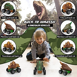 TOY Life Dinosaur Toys for Kids 3-5 5-7, 21 Pack Dinosaur Truck with 6 Pull Back Dinosaur Cars and Dinosaur Figure, Toddler Toys for Boys and Girls, Dinosaur Transport Carrier Truck for Kids