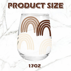 Whaline 3Pcs Groovy Retro Hippie Flower Beer Glass Can Boho Stemless Wine Glasses Rainbow Daisy Flower Face Wine Glasses Thank You Gifts Tumbler Cups for Holiday Party Supplies Decorations, 17oz