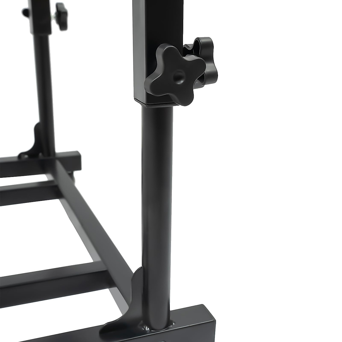 Mobile Stand Up Lectern Podium with Wheels, Portable Heavy Duty Height Adjustable Desk, Ergonomic Ambidextrous Steel Frame for Church Pulpit, Classroom Lecture Speech (Black)