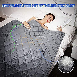 HYPNOSER Adult Weighted Blanket Queen Size (20 lbs, 60''x80'', Grey) | Cooling Heavy Blanket | Breathable Material with Pure Glass Beads