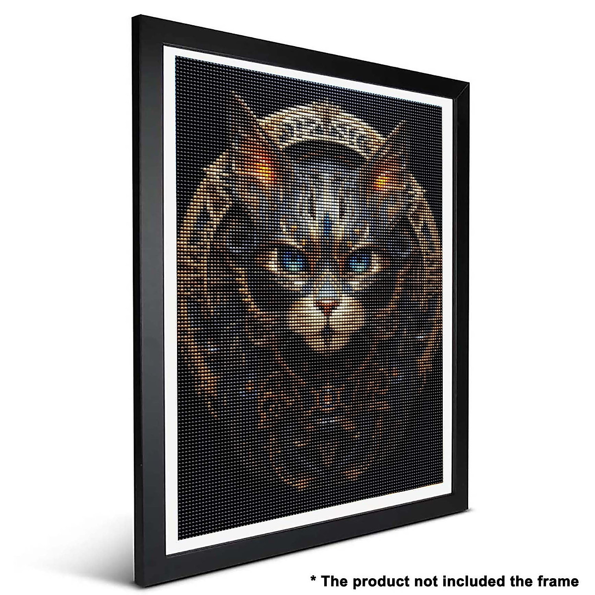 Ginfonr DIY 5D Diamond Art Kits for Adults, Tribal Cat Diamond Painting for Adults, Diamond Art Animal Full Drill, Diamond Art Kits Embroidery Rhinestone Craft for Home Wall Decor 12 * 16 Inch