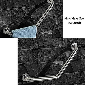 CRODY Bath Wall Attachment Handrails,Grab Bar Rails Bathroom Grab Bar, Wall-Mounted Straight Hair Towel Rack, Sturdy Stainless Steel Shower Safety Handle for Bathtub, Toilet, Bathroom, Kitchen