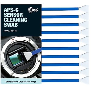 UES DDR15 APS-C Sensor Cleaning Swabs for Reflex and Mirrorless Digital Camera Compatible with Sony, Nikon, Canon CCD CMOS Sensors Clean (10 x Swabs)