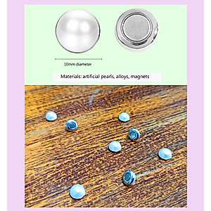 JEWSUN Bridal veil Wedding Veil Weights Magnetic Double Sided Artificial Pearls (White round pearl silver button, 12)