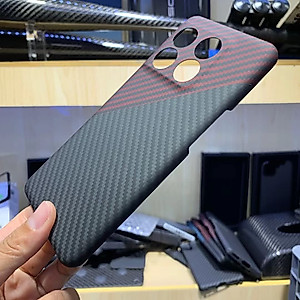 GIMENOHIG Ultra Thin and Lightweight Aramid Carbon Fiber Case for Oneplus 10T 5g (Red Black)