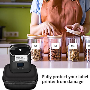 Case Compatible with Phomemo M110 Label Maker - Portable Mini Bluetooth Thermal Label Maker Carrying Storage Bag for Printer Labels, USB Cable and Accessories Black (Box Only)