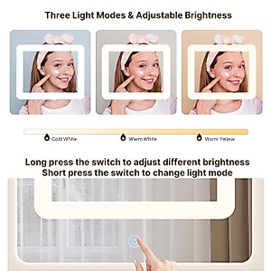 Gizoon Vanity Desk with Mirror and Lights Makeup Vanity Desk with Lights and Chair Small Vanity Table with Drawers for Girls Kids and Women in Bedroom Bathroom and Closet Room, White