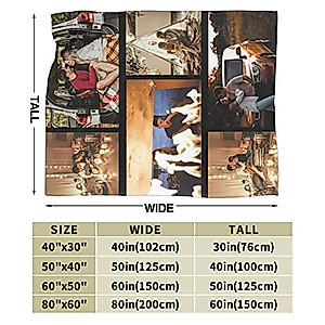 Custom Blanket with Photos Personalized Blanket Customized Throw Blanket Photos Custom Gifts for Christmas, Kids, Adults, Family Friends Lovers Dog Pets Personalized Birthday 50x30 in