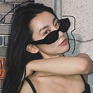 ZYApril Small Retro Square Sunglasses Women - UV 400 Vintage Rectangle driving, walking, traveling Glasses (balck02, 50)