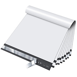 Fuxury 12x15.5 Inches 100pc White Poly Mailers Shipping Bags for Clothing Mailing & Shipping Self Sealing Envelopes Boutique Custom Bags Enhanced Durability Multipurpose Items Safe Protected