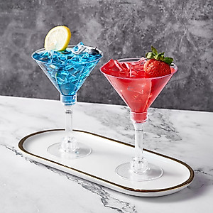 25 Pack Plastic Martini Cocktail Glasses Reusable Cocktail Glasses for Bar, Margarita, Whiskey, Tequila,Tall Cocktail Glasses, Appetizer Dessert Cups Drinkware for Home Restaurant Party Supply
