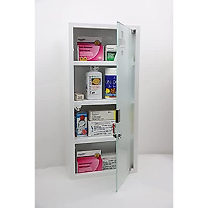 Wincere 4 Tier Moisture Resistance Steel Wall Mount Medicine Cabinet First Aid Storage Emergency Organizer