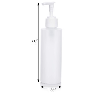 6 oz Clear Natural Refillable Plastic Squeeze Bottle with White Lotion Pump Dispenser (12 Pack)