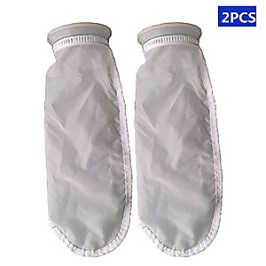 Honritone Nylon Mesh Filter Socks 4 Inch Ring 50/100 / 200/300 Micron - by 15 Inch Long – Aquarium Filter Bags - 2 Pack (50 Micron - 4 x 15 Inch)