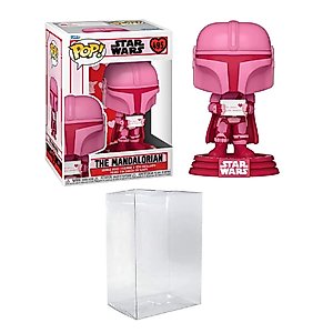 Funko Pop! Star Wars: Valentines - Mandalorian Bundled with a Byron's Attic Pop Protector