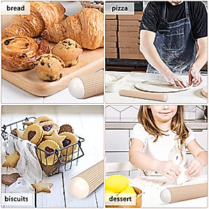 WWW Plastic Rolling Pin, Food Grade Plastic Pizza Dough Roller, Non-Stick Time-Saving Rolling Pin for Bread Cookie Pastry Dough (7.95 x 1.05 x 1.05 inches),Beige