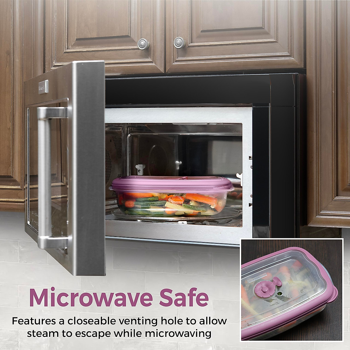 Tribello Plastic Food Storage Containers With Lids - 53 Oz Airtight Container Box For Food Storage, Meal Prep, Freezer, Microwave And Dishwasher Safe, Steam Vent Lids, BPA-Free - 3 Pack