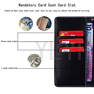 YLYT Shockproof - Black Flip Leather TPU Silicone Luxury Cover Stand Wallet Case for Oppo Reno2 6.5 inch Card Slots Pouch Skin