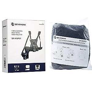 Sevenoak Dual Camera Holster Strap for Canon Nikon, Multi Carrying Chest Vest System for Canon 6D 600D 5D2 5D3 Nikon D90 Sony A7S A7R A7S2 Panasonic Olympus DSLR Camcorder Climbing Wedding Travel