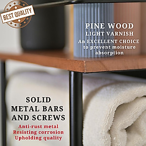 Bel Air Ateliers Premium Bathroom Furniture Towel Storage Rack - Wall Mounted Towel Rack for Bathroom, Durable Metal and Wood Towel Holder for Bathroom Wall, Large Towel Racks, Small Bathroom Storage