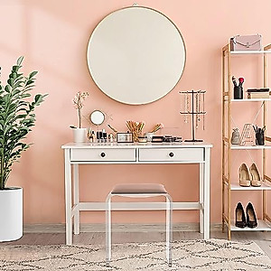 WAHFAY Acrylic Shower Bench, Clear Shower Stool for Inside Shower, Modern Shower Chair Bath Seat with Rounded Edge, 300lbs Weight Capacity