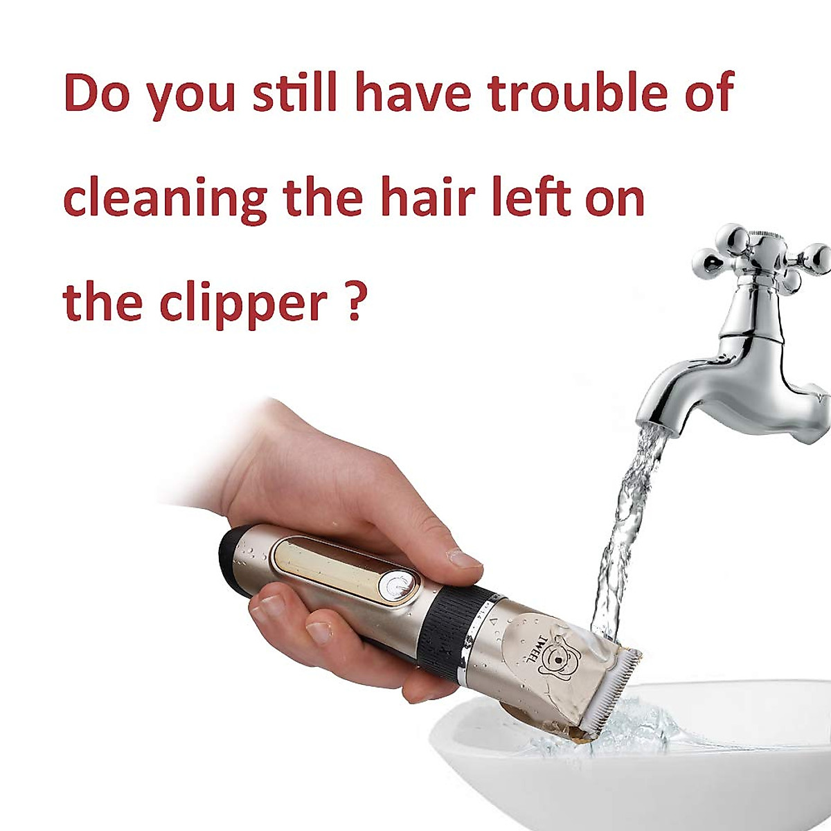 IWEEL Dog Clippers, 2-Speed Professional Rechargeable Cordless Cat Shaver and Low Noise Water Proof Electric Dog Trimmer Pet Grooming Kit Animal Hair Clippers Tool with Scissors Combs