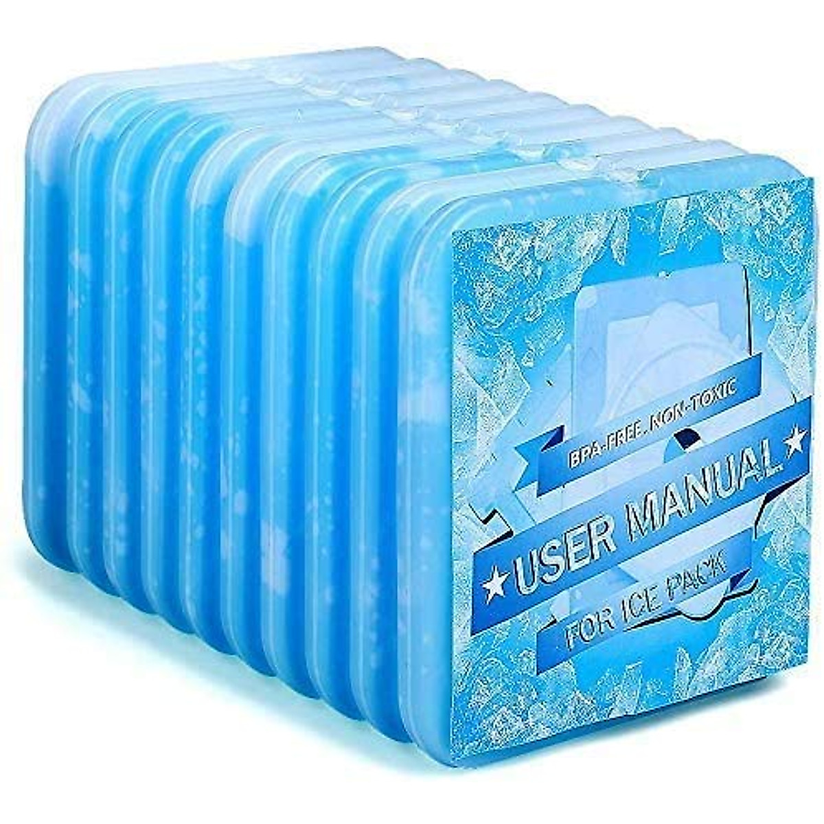 OICEPACK 10 × Cool Coolers Slim Ice Packs Quick Cooling & Long-Lasting for Lunch Box | Lunch Bags | Freezer Packs Reusable Cool Pack | Ice Packs for Office/Jobsite/Camping/Beach/Picnics/Golf