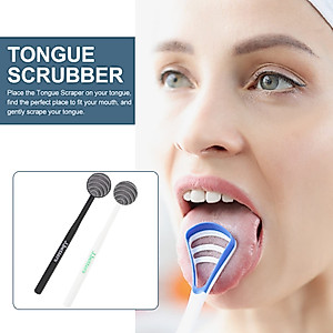 Healeved 2pcs Tongue Cleaning Brush Breath Tongue Scraper Multi Function Cleaning Brush Multi Functional Cleaning Brush Plastic Tongue Scrapers Oral Care Pp Child