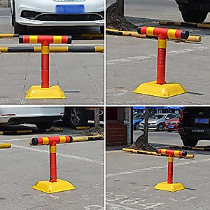 Folding T Shape Parking Space Lock Removable Heavy Duty Steel Parking Barrier Spring Collision Avoidance Garage Parking Blocker