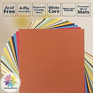 Mat Board Center, 8x10 Uncut Mat Boards, Backing Boards for Crafts, Photos, Frames and More (Mixed Color, 20-Pack)
