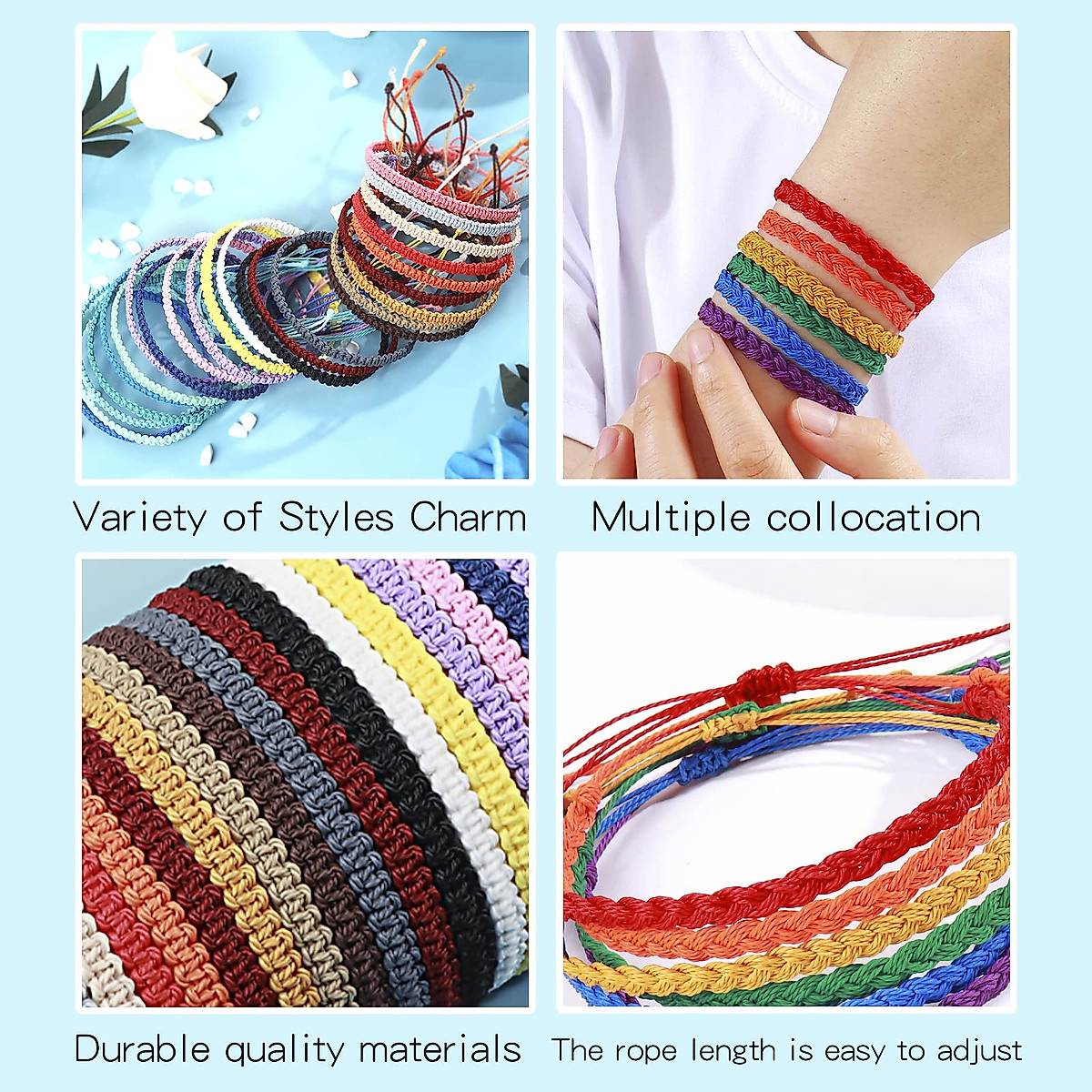 Long tiantian 12Pcs Bracelets for Womens Summer Bracelets for Beach Surfer Bracelets Set Summer Essentials for Womens Waterproof Bracelets for Women(U-12pcs-String Bracelets)