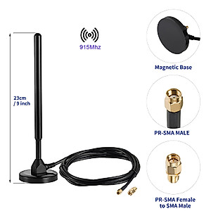 Waterproof 5.8dBi Magnet Base Mount 915MHz Lora Fiberglass Antenna with 10ft Cable for Helium Hotspot RAK RAK2 Nebra Bobcat 300 SenseCAP M1 SyncroB.it Hotspot Finestra HNT Miner，Eifagur