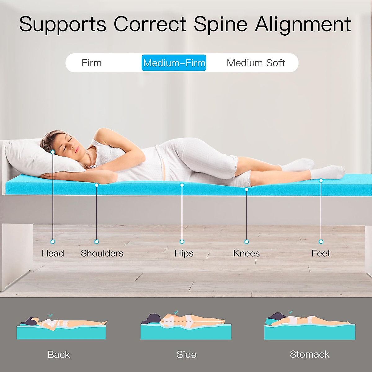 Airensky 2 Inch Twin XL(39"x80") Gel Memory Foam Mattress Topper,Cooling Gel Infused Mattress Pad Mattress Topper for Pressure Relief Back Pain,CertiPUR-US Certified