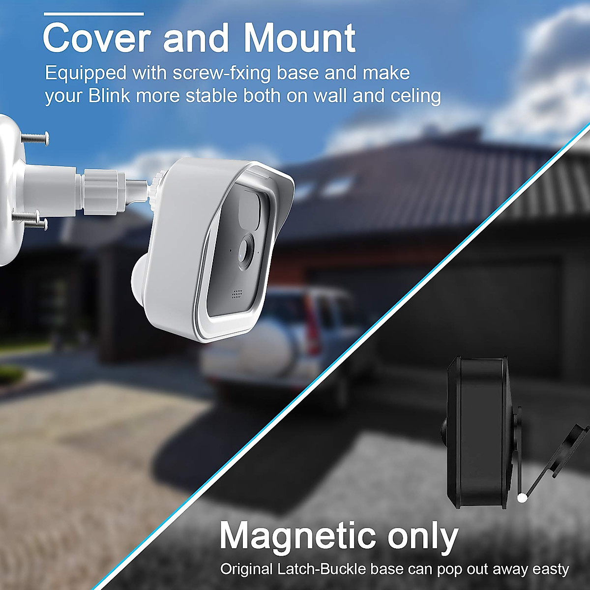 All-New Blink Outdoor Camera Housing and Mounting Bracket, Weather Proof Protective 360 Degree Adjustable Mount with Blink Sync Module 2 Outlet Mount for Blink Home Security Camera (White(3 Packs))