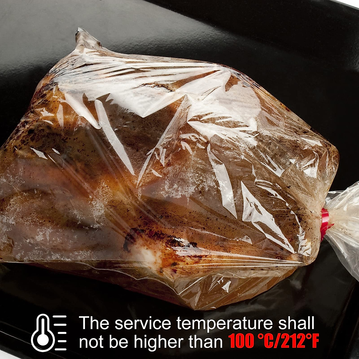 25 Pieces 5 Gallon Bucket Liner Bags Ice Bucket Liner Food Grade Bag Heavy Duty Leak Proof for Home Kitchen Marinating and Brining Food Storage (20 x 28 Inch)