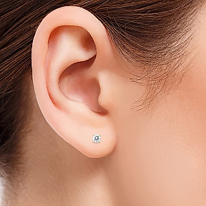 1/2 Carat TW Round Diamond Solitaire Stud Earrings in 14K Yellow Gold