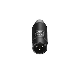 Movo FXLR-PRO 3.5mm (TRS) Mini-Jack Female Microphone Adapter to 3-pin XLR Male Connector with Integrated Phantom Power Converter
