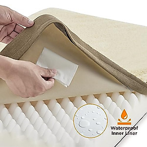 Lesure Orthopedic Dog Beds for Medium Dogs - Egg Crate Foam Puppy Bed with Ultra Soft Sherpa Surface&Removable Cover, Machine Washable Waterproof Dog Bed with Non-Slip Bottom(Curds&Whey,30x20x3inch)